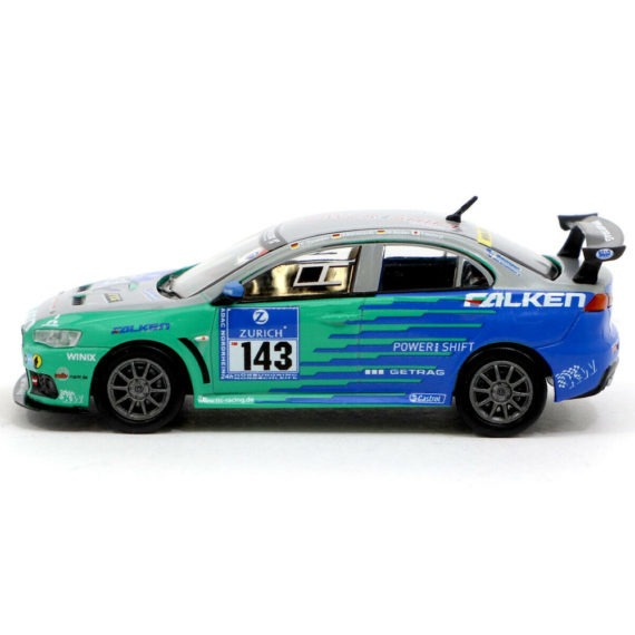 Tarmac Works T64-004-NUR Mitsubishi Lancer Evolution X Nurburgring #143 2010 Falken Tires 1:64 ...