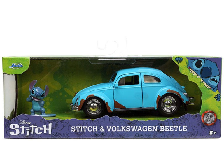 Jada 33251 Disney Stitch Volkswagen Beetle 1:32 & Stitch Figure Blue ...