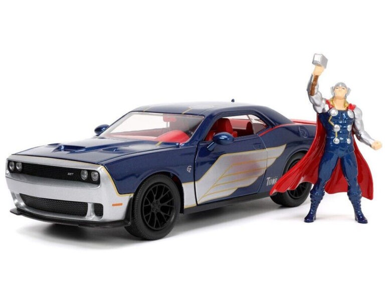 Jada 32186 2015 Dodge Challenger SRT8 Hellcat 1:24 with Thor Figure Blue » BT Diecast